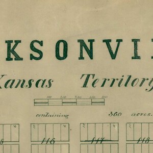 1856 Map of Jacksonville Kansas Territory - Etsy