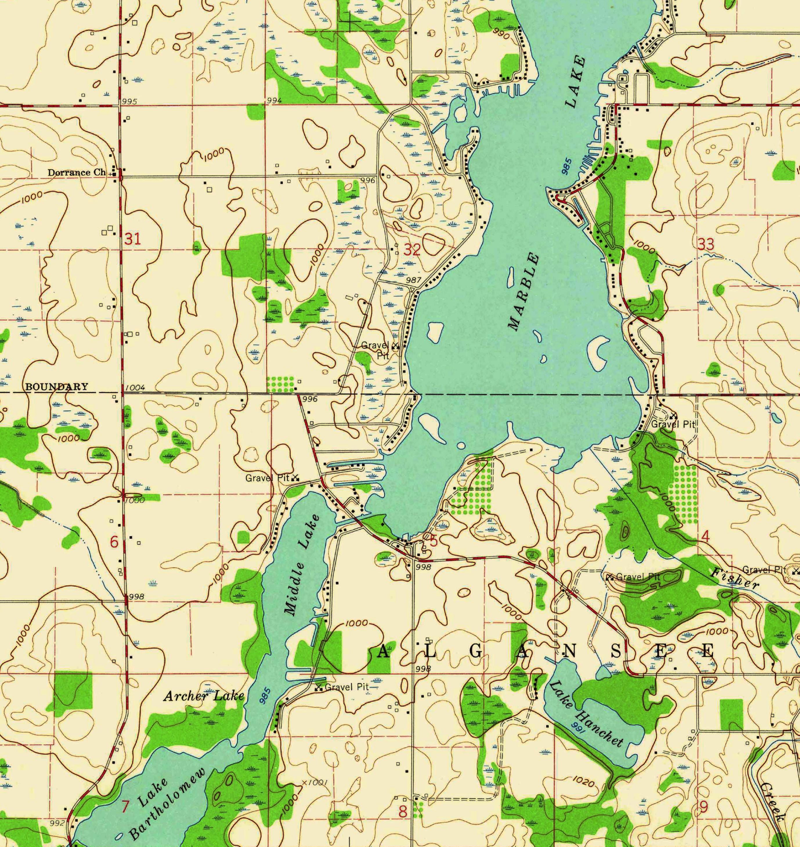 1962 Map of the Coldwater Lake Chain Branch County Michigan - Etsy