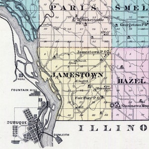 1878 Map of Grant County Wisconsin - Etsy