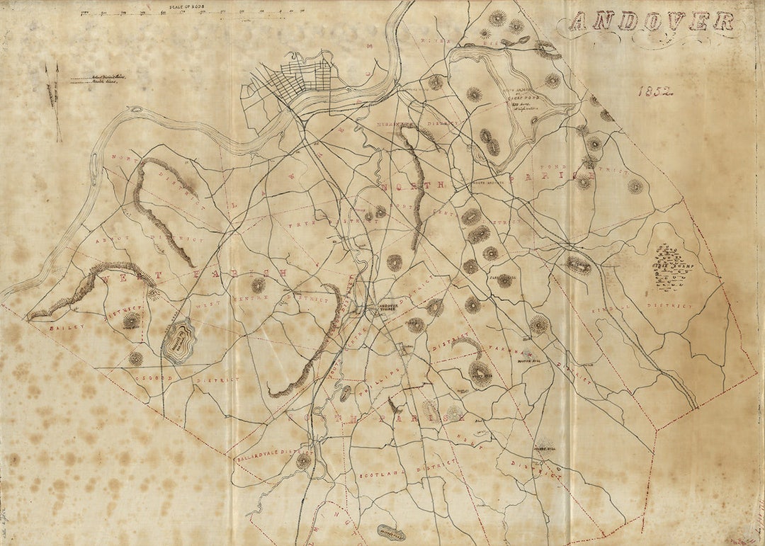 1852 Map of Andover Massachusetts - Etsy
