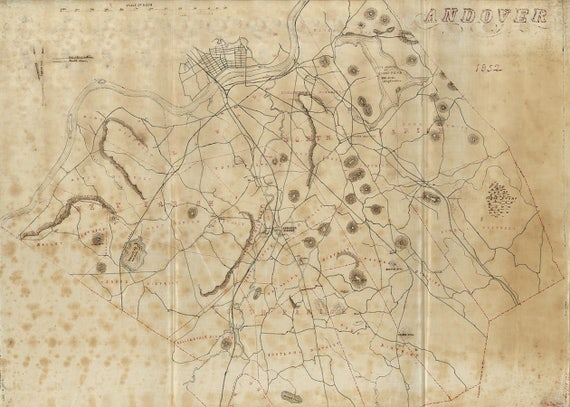1852 Map of Andover Massachusetts | Etsy