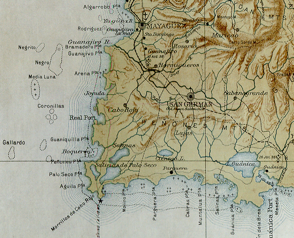 1899 Map of the Island of Puerto Rico - Etsy