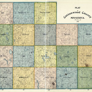 1898 Map of Cottonwood County Minnesota Windom Mountain Lane - Etsy