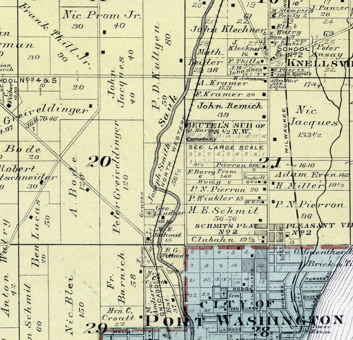 1915 Map of Port Washington Township Ozaukee County Wisconsin - Etsy