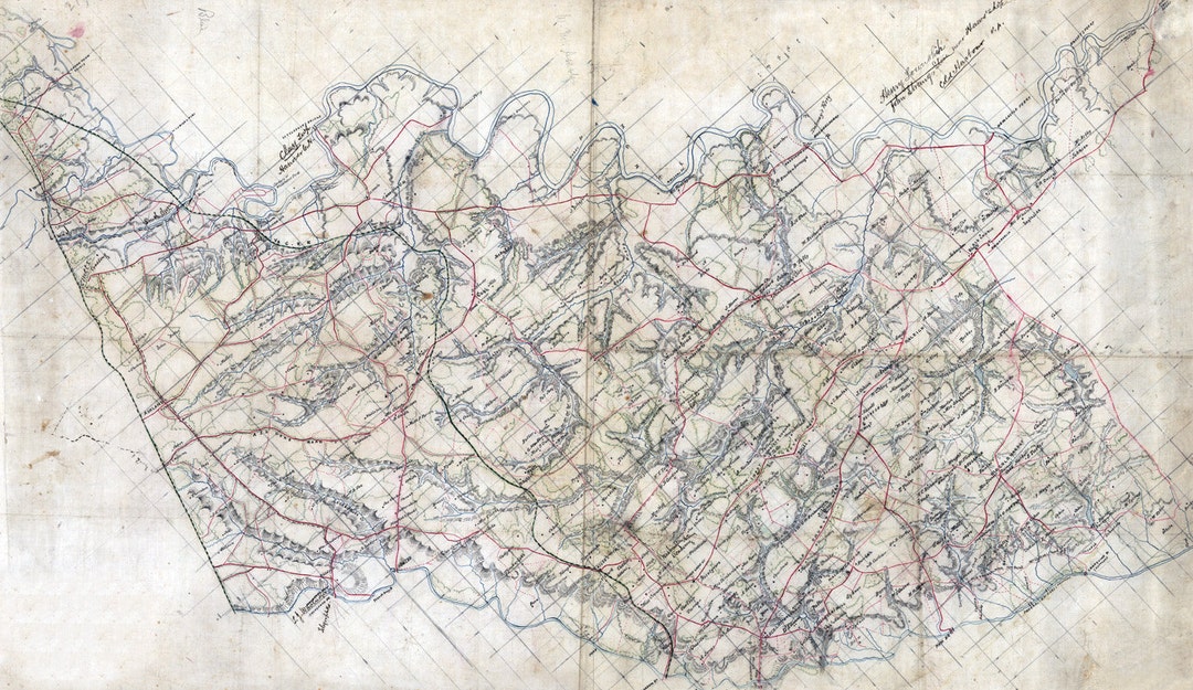1860 Map of Hanover County Virginia Family Names Genealogy - Etsy