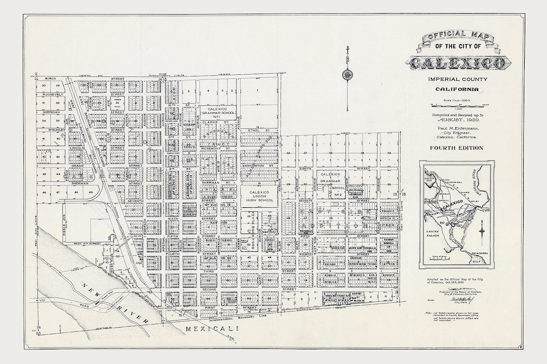 1920 Map of Calexico Imperial County California - Etsy