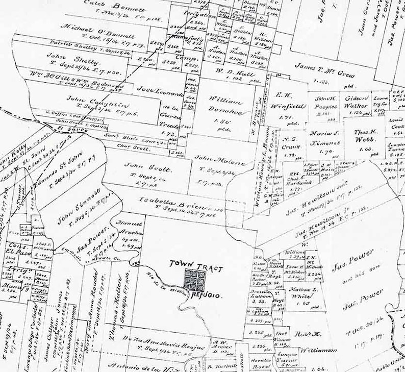 1879 Farm Line Map of Refugio County Texas | Etsy