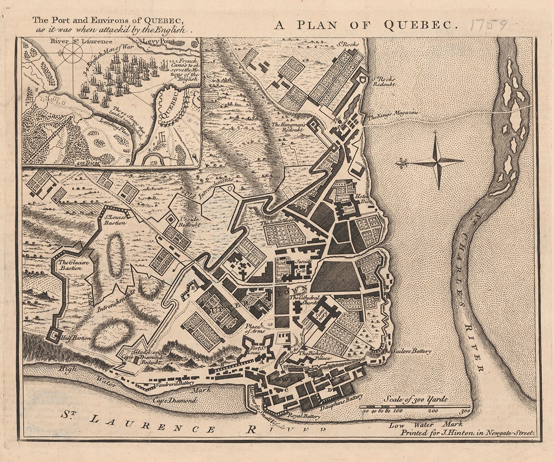 1759 Map of Quebec Canada - Etsy