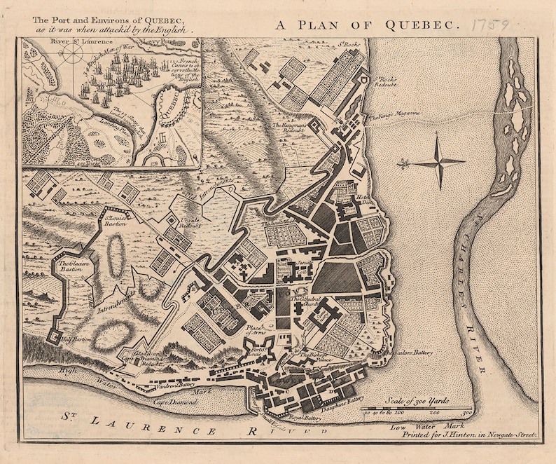 1759 Map of Quebec Canada - Etsy