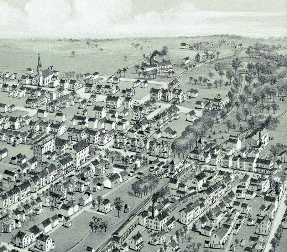 1887 Panoramic Map of Lititz Warwick Lancaster County - Etsy