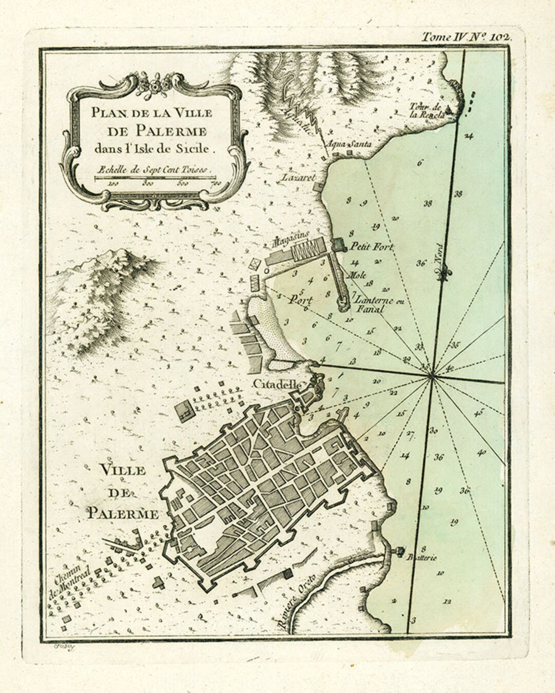 1600 Map of the Village of Palermo Sicily Italy - Etsy