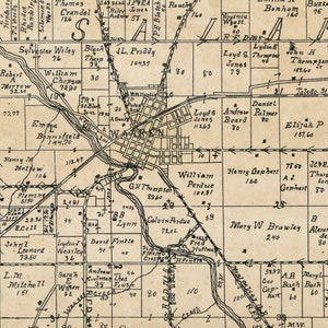 1903 Farm Line Map of Huntington County Indiana - Etsy