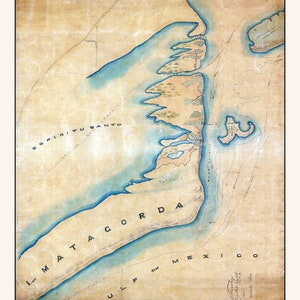 1862 Map of Matagorda Island Texas - Etsy