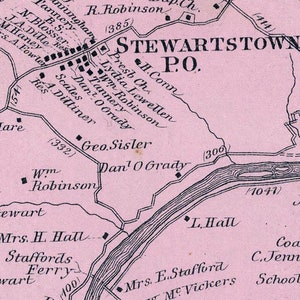 1886 Map of Union Township Monongalia County West Virginia Stewartstown ...