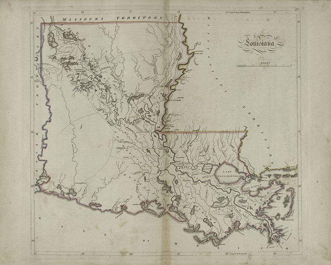 1814 Map of Louisiana - Etsy