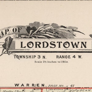 1899 Map of Lordstown Township Trumbull County Ohio - Etsy