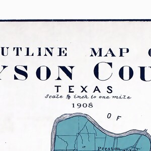 1908 Map of Grayson County Texas - Etsy