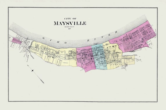 1877 Town Map of Maysville Mason County Kentucky - Etsy