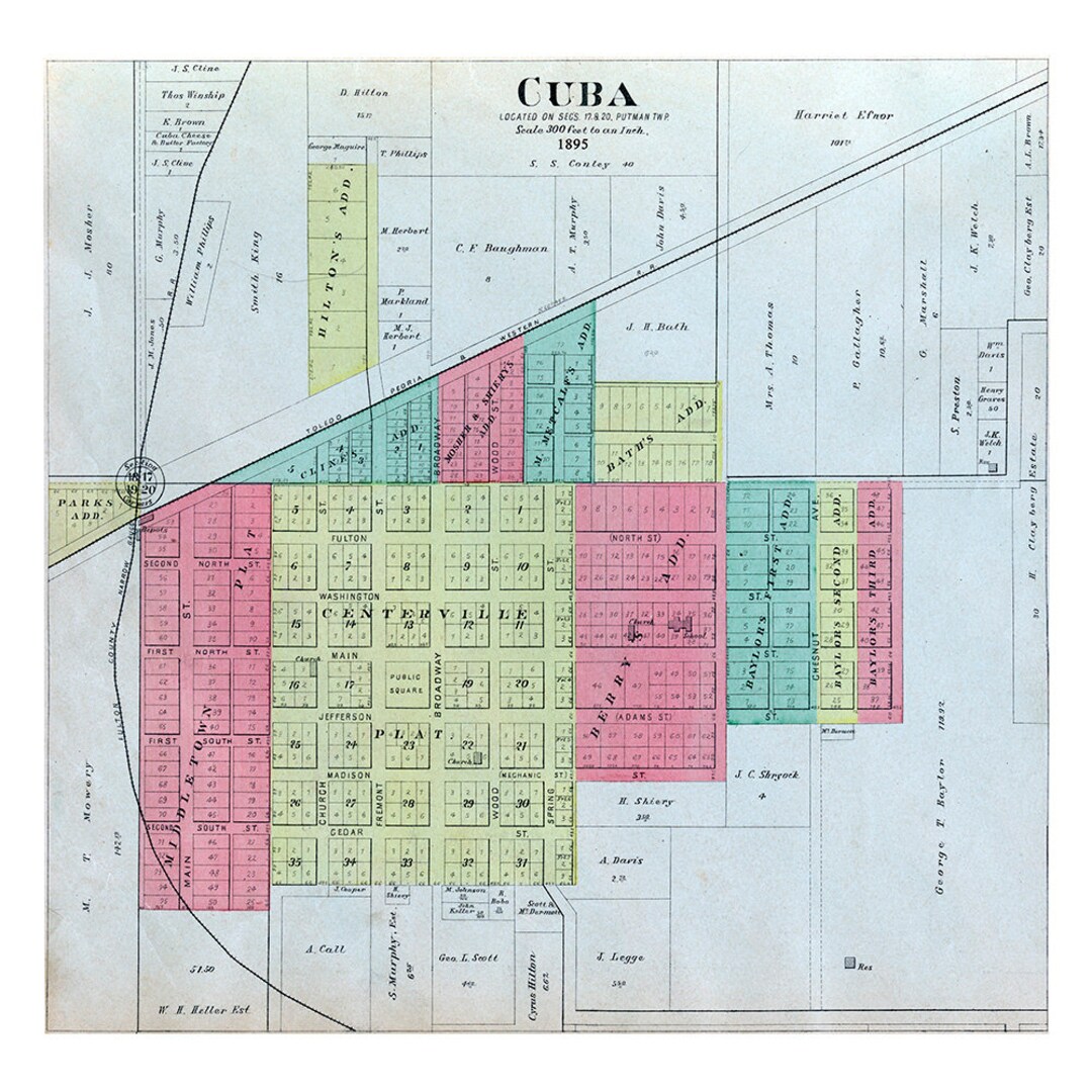 1895 Map of Cuba Fulton County Illinois - Etsy