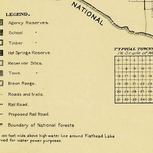 1911 Map of Flathead Indian Reservation Montana - Etsy