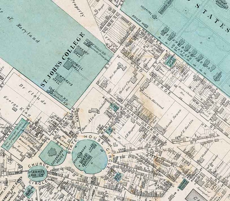 1878 Map of Annapolis Maryland | Etsy