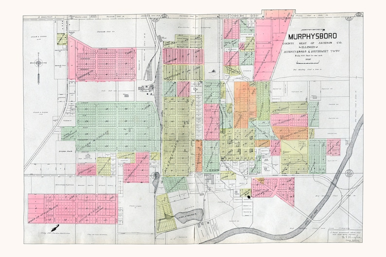 1907 Map of Murphysboro Jackson County Illinois - Etsy UK