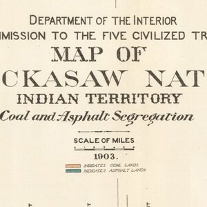1903 Map of Chickasaw Nation Indian Territory - Etsy