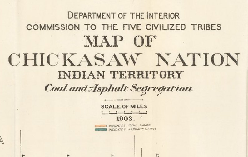 1903 Map of Chickasaw Nation Indian Territory - Etsy