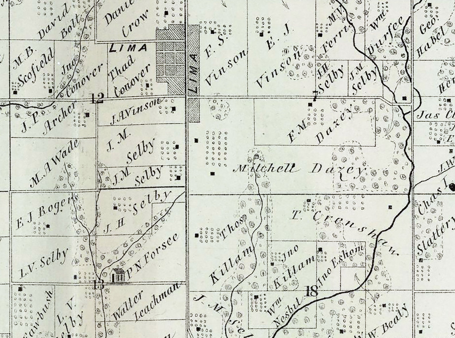 1872 Map of Lima Township Adams County Illinois - Etsy