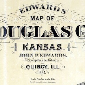 1887 Farm Line Map of Douglas County Kansas - Etsy