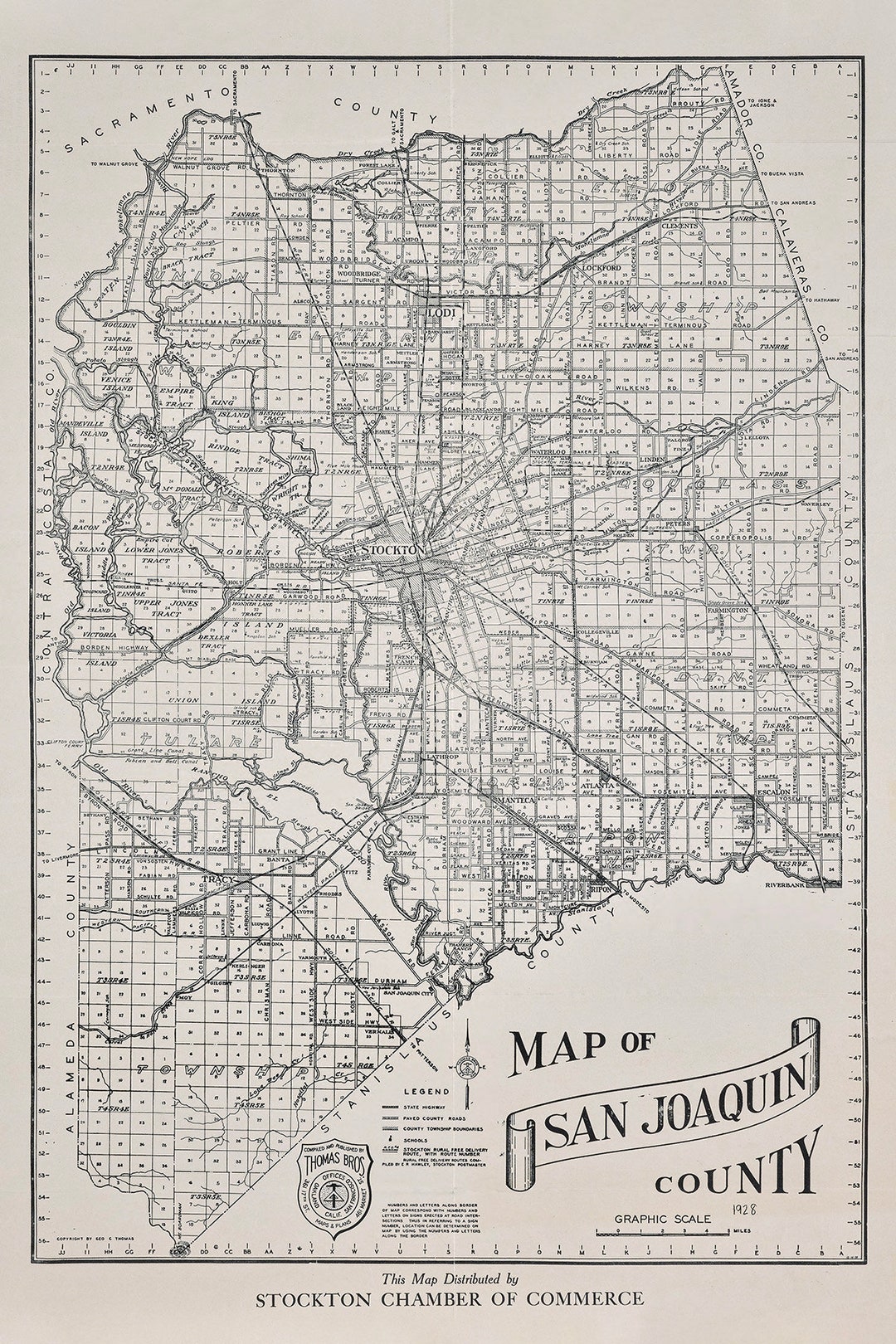 1928 Map of San Joaquin County California - Etsy