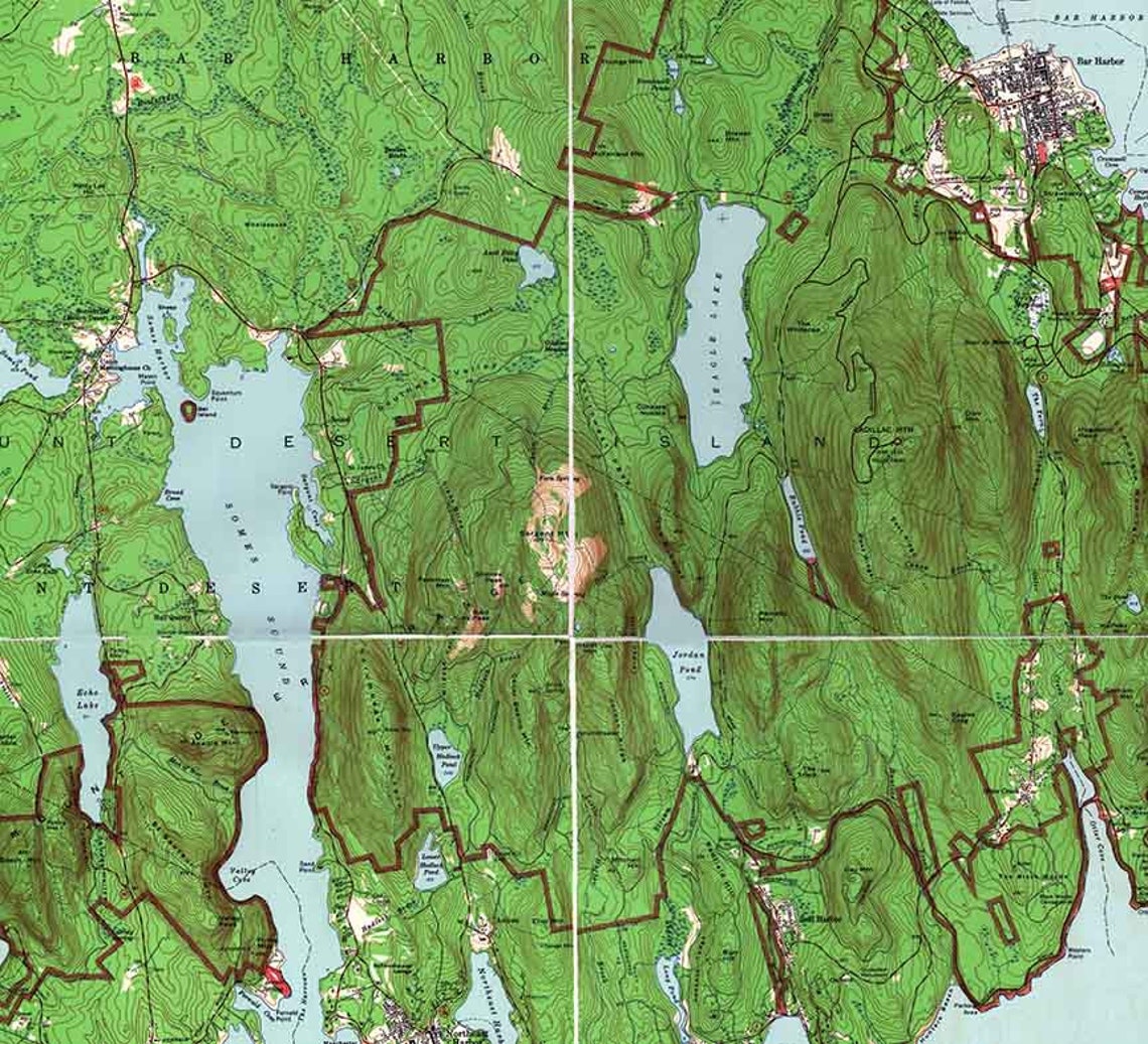 1956 Topo Map of Acadia National Park Hancock County Maine - Etsy