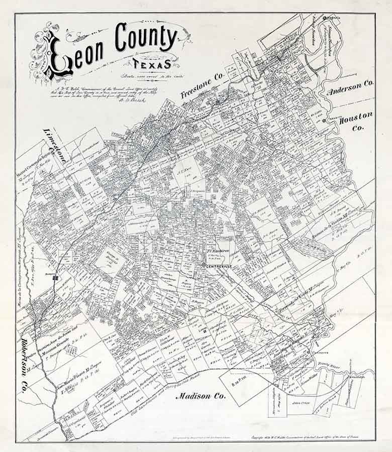 1879 Farm Line Map of Leon County Texas - Etsy