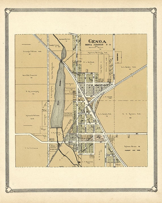 1907 Town Map of Genoa Walworth County Wisconsin | Etsy