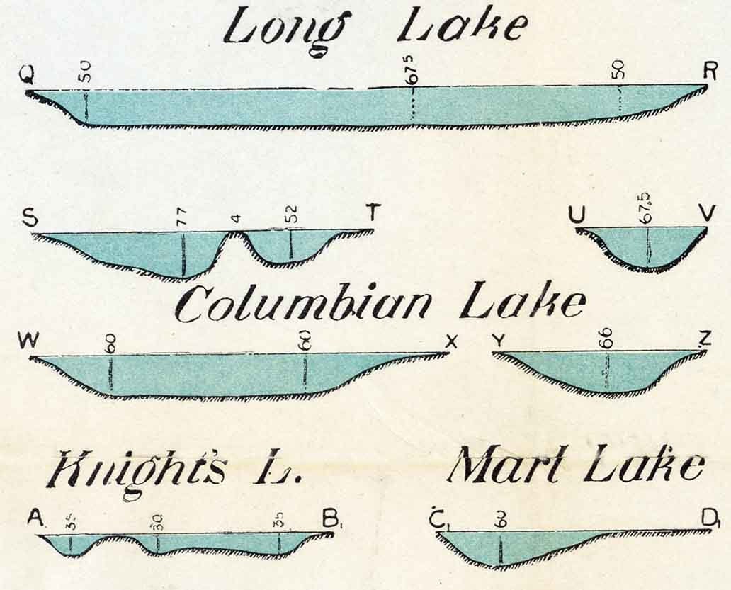 1898 Map of the Chain O Lakes Waupaca County Wisconsin - Etsy