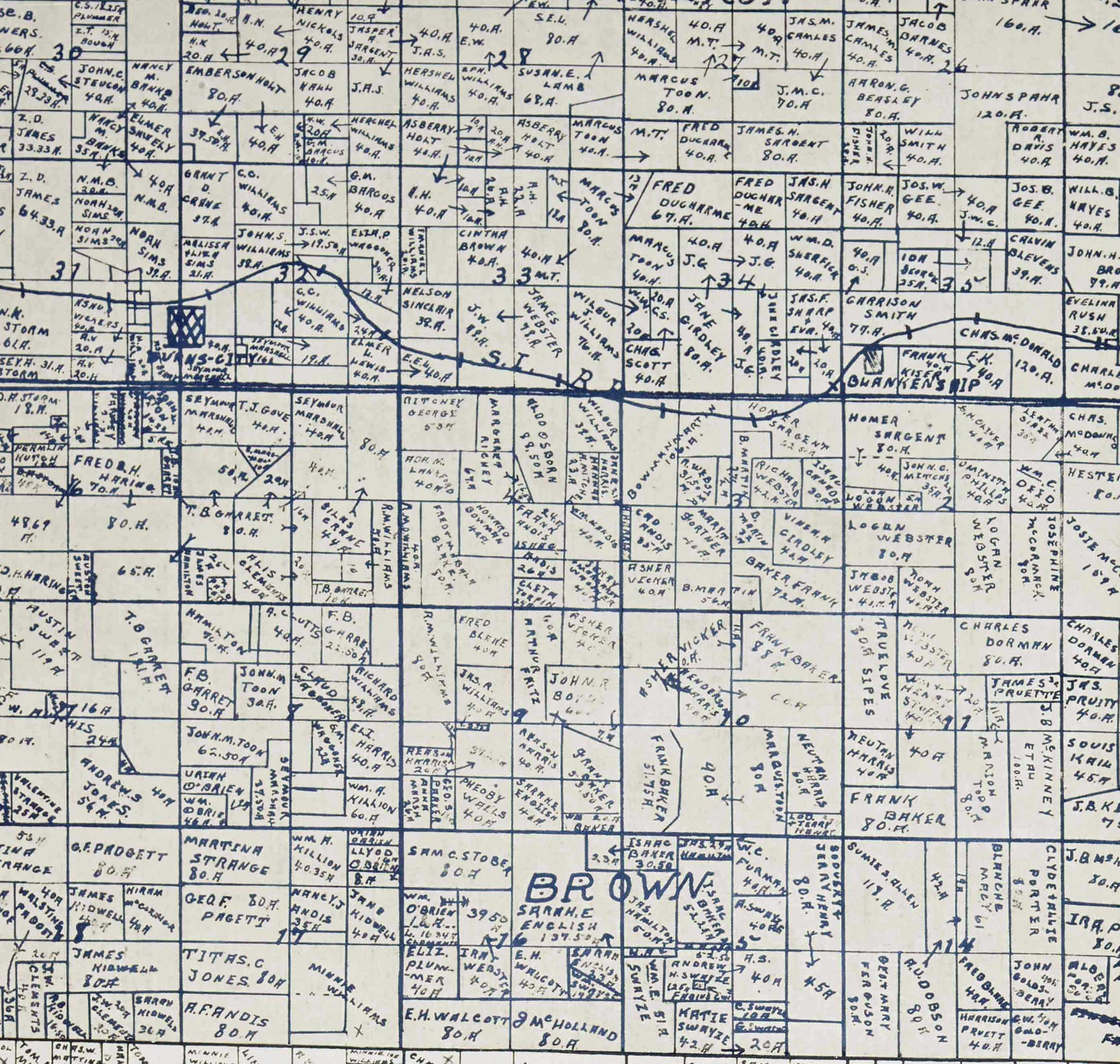 1921 Farm Line Map of Martin County Indiana - Etsy