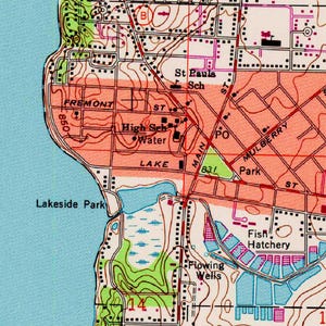 1990 Map of Rock Lake Jefferson County Wisconsin - Etsy