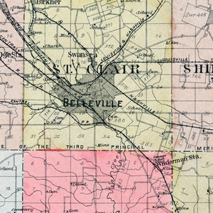 1901 Map of St Clair County Illinois - Etsy
