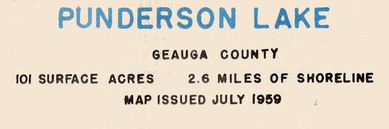 1959 Map of Punderson Lake Geauga County Ohio - Etsy