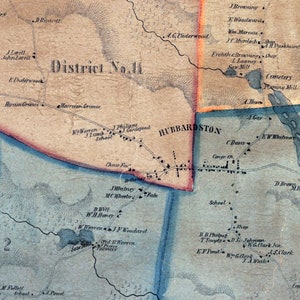 1855 Town Map of Hubbardston Worcester County Massachusetts - Etsy