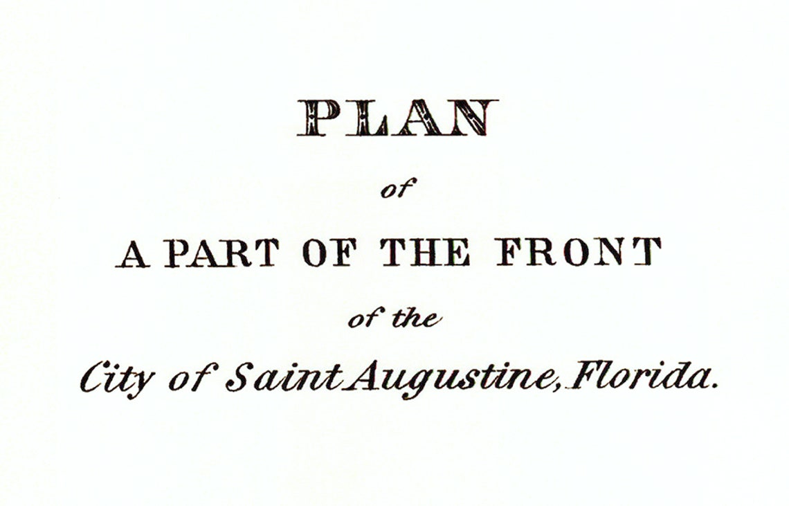 1835 Map of the Saint Augustine Florida Seawall and Fort Marion - Etsy