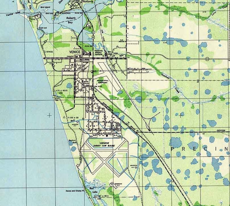 1944 Topo Map of Venice Florida Quadrangle | Etsy