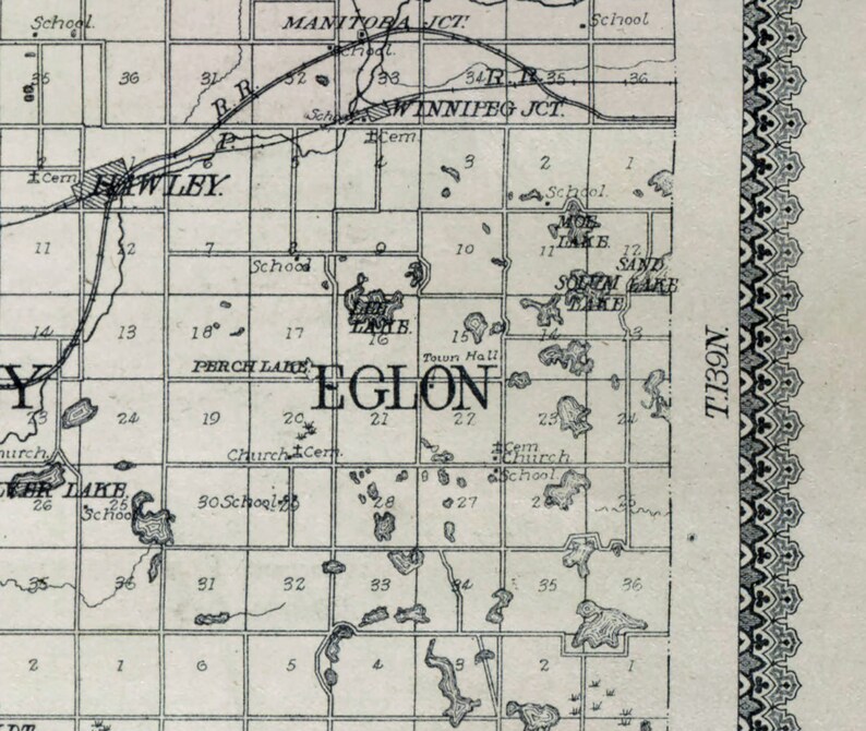 1909 Map of Clay County Minnesota - Etsy