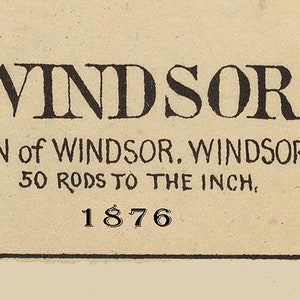 1876 Town Map of Windsor Vermont - Etsy