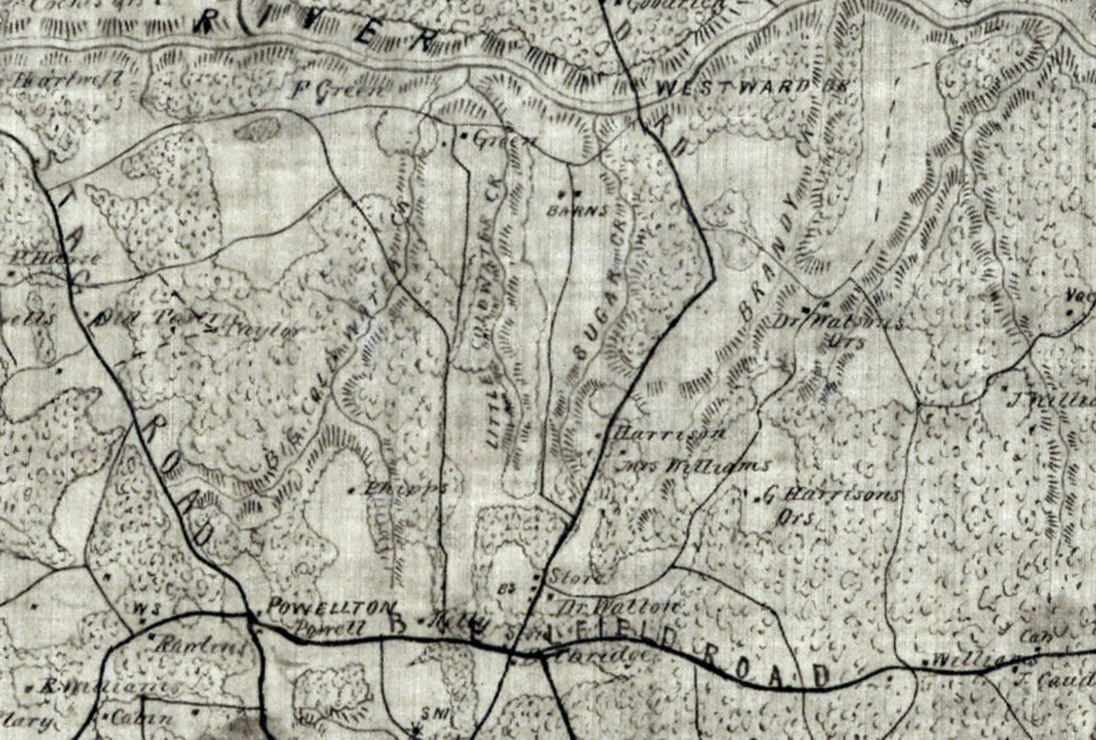 1864 Map of Brunswick County Virginia Family Names Genealogy - Etsy