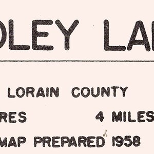 1958 Map of Findley Lake Lorain County Ohio - Etsy