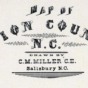 1907 Map of Union County North Carolina Monroe - Etsy