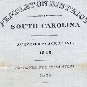 1820 Map of Pendleton District South Carolina - Etsy