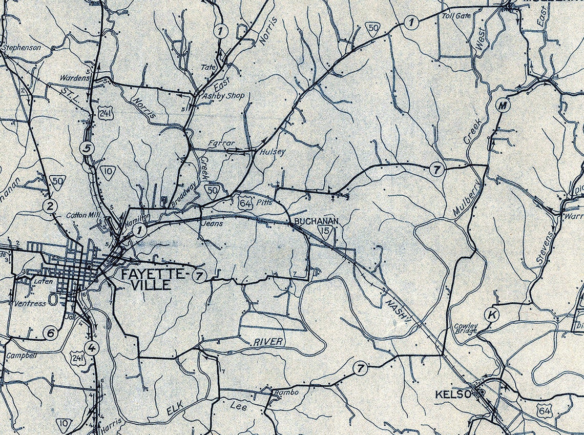 1930 Map of Lincoln County Tennessee - Etsy