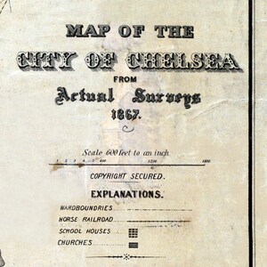 1867 Map of Chelsea Massachusetts - Etsy